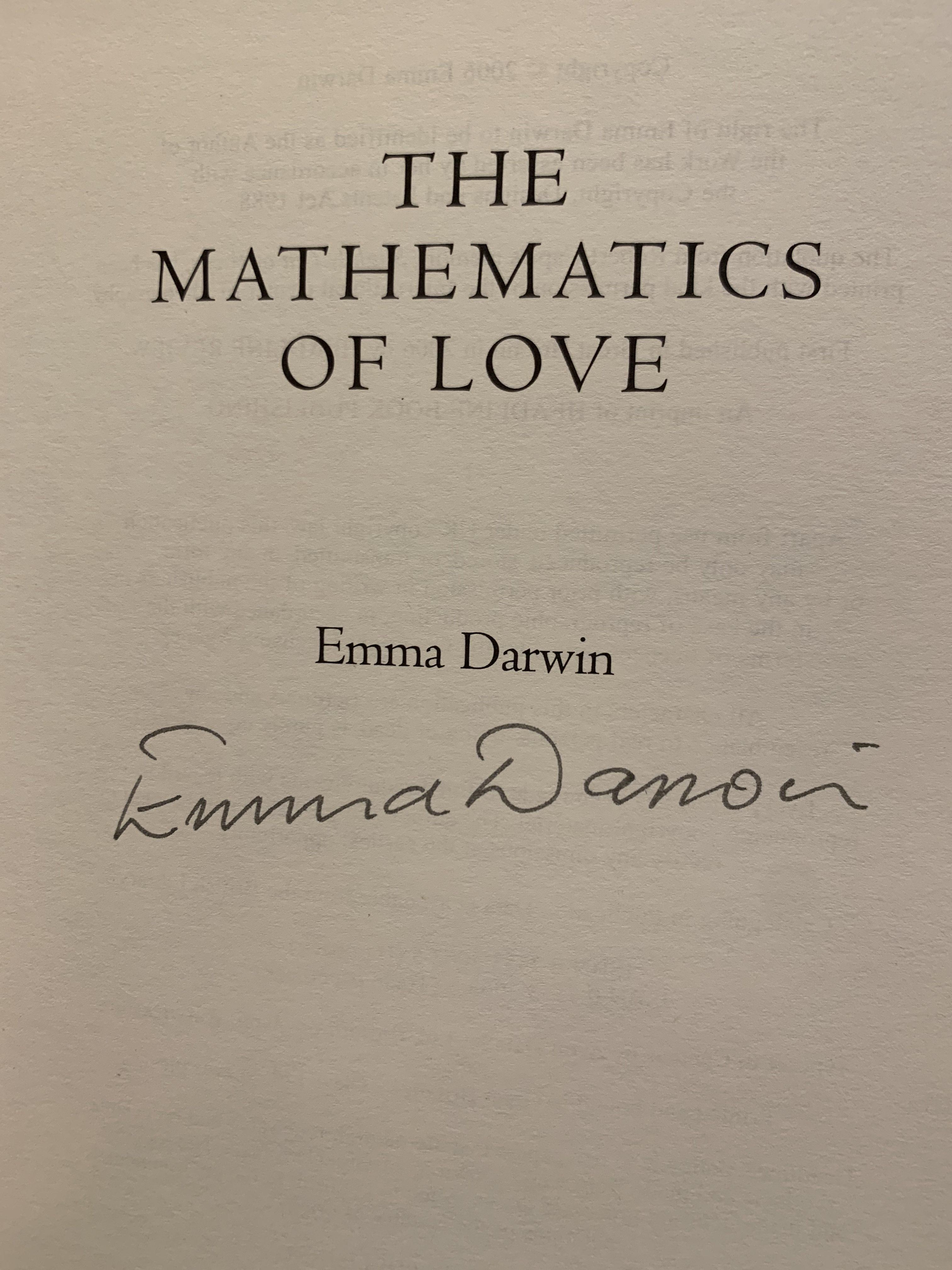 The Mathematics of Love *SIGNED FIRST EDITION* - Daker Books